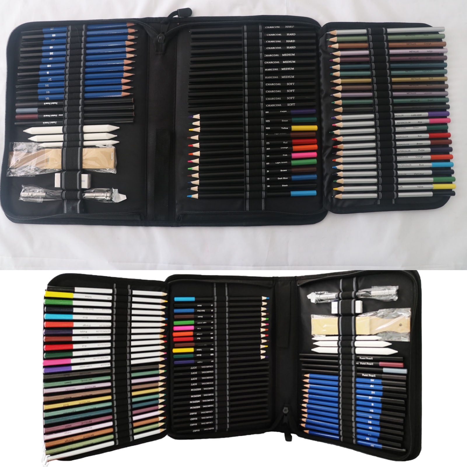 71Pcs Sketch Kit Eco Friendly High Smoothness Easy Coloring Storage Bag ...