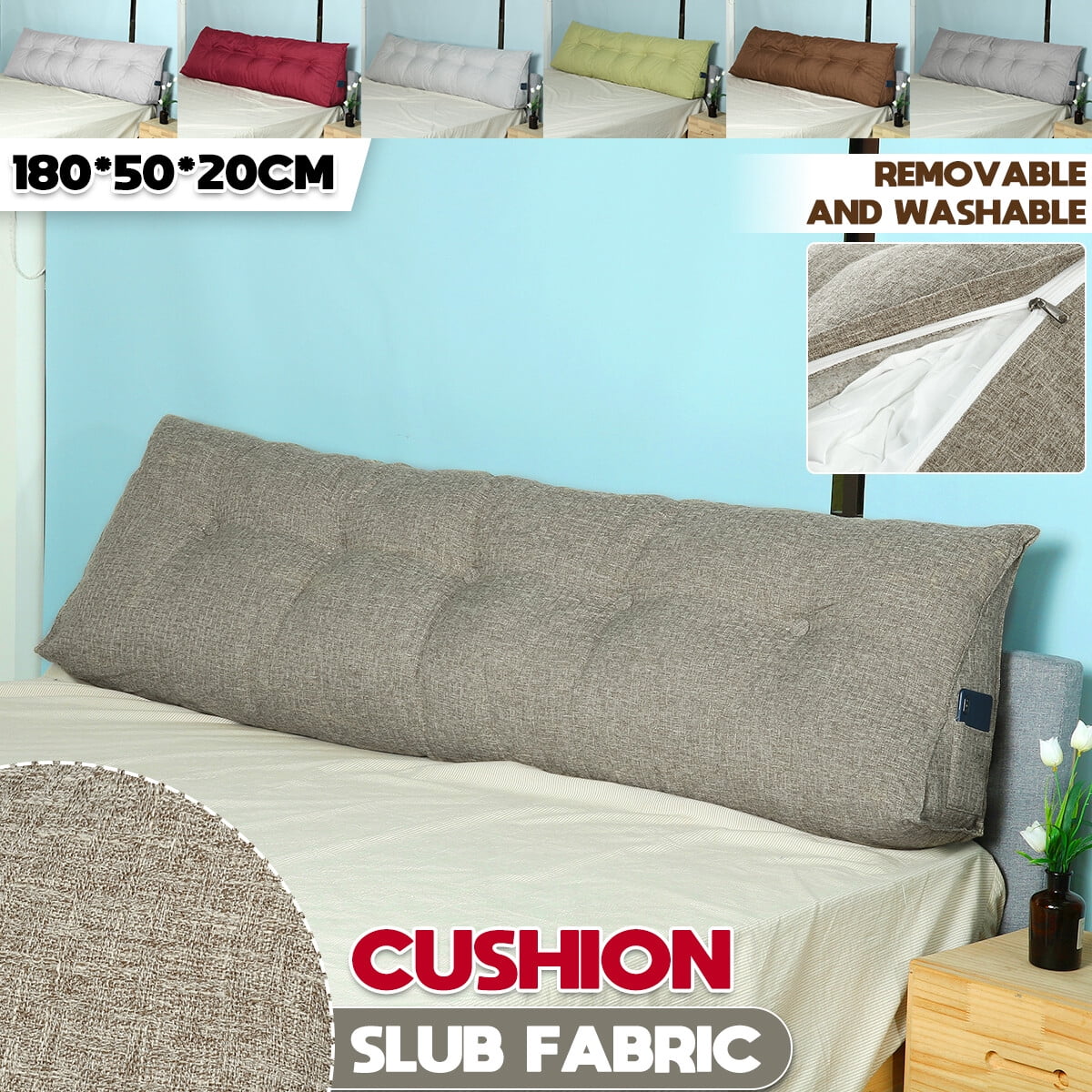 71in Wedge Pillow Triangle Headboard Pillow Soft Chenille Bed Wedge ...