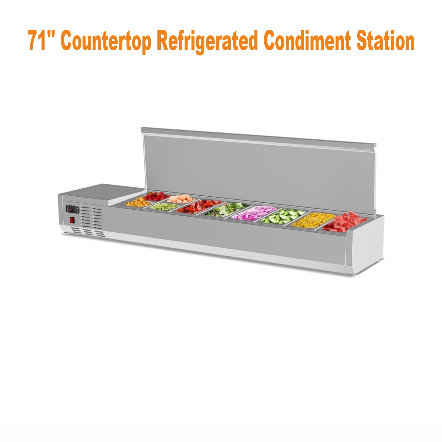 71inch Countertop Refrigerated Condiment Station with Auto Defrost ...