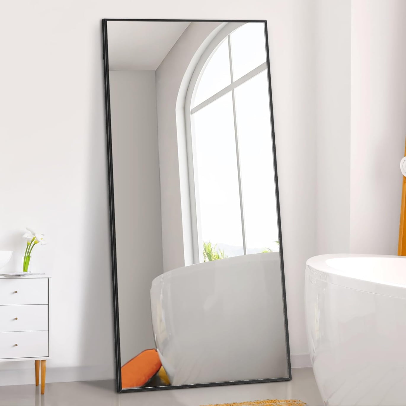 71x32 Inches Modern Full-Length Mirror, Rectangle Standing Floor Mirror ...