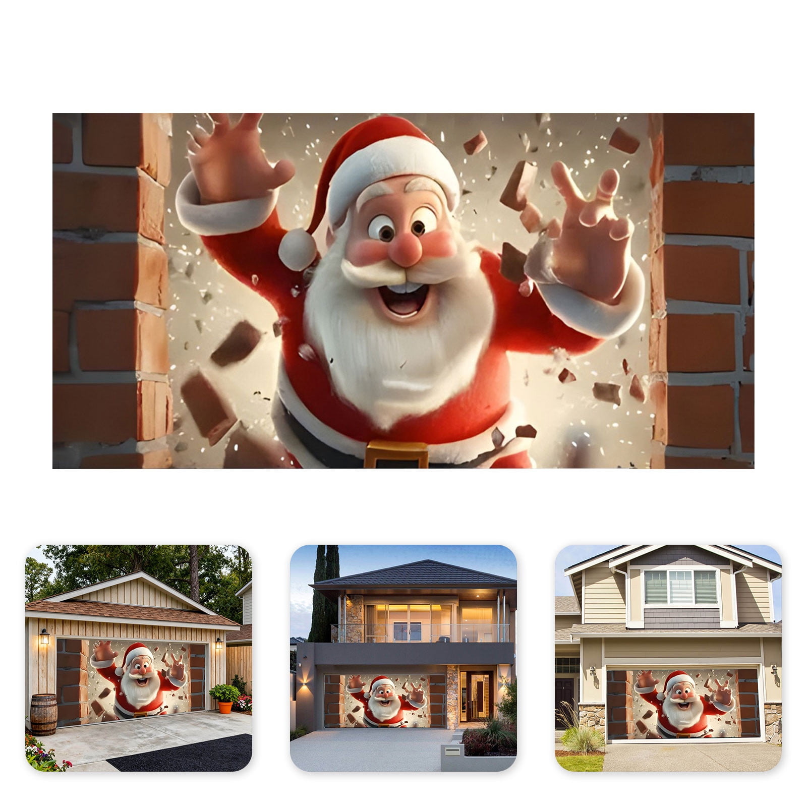 71x43 Inch Christmas Santa Banner Decoration, Large Outdoor Holiday ...