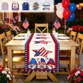 72.04x12.99in Linen 4th Of July Table Runner Patriotic Stripe ...