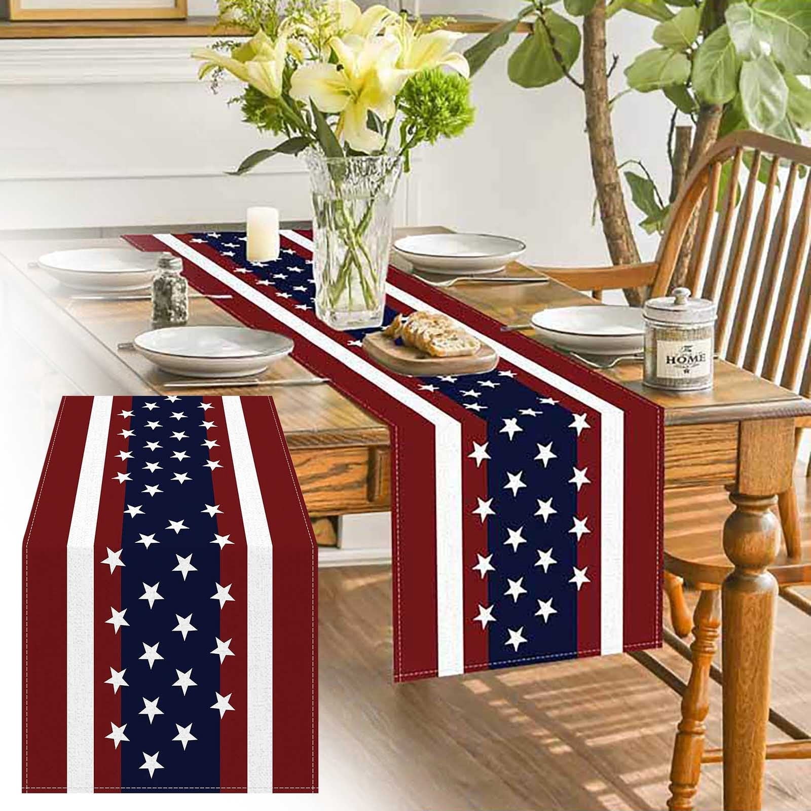 72.05x12.99 Inch Independence Day Table Runner, Polyester Fiber ...