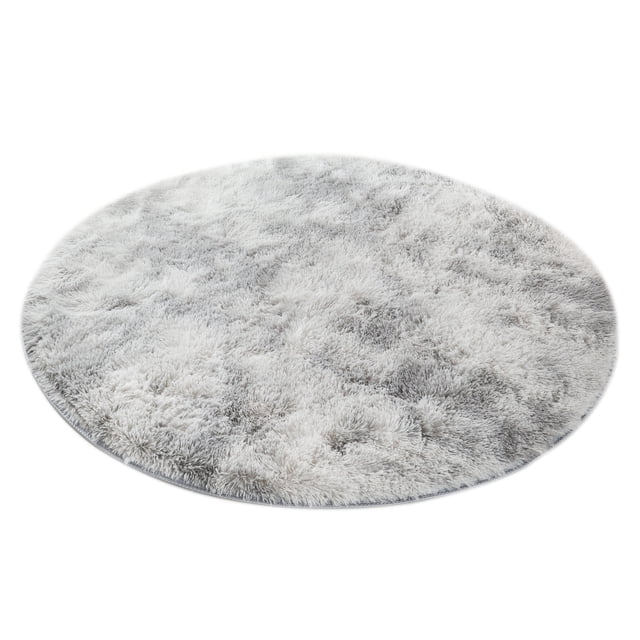 72.05x72.05 inches Soft Round Area Rug for Bedroom, Modern Fluffy ...