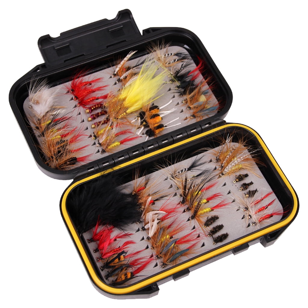 72/100/120pcs Fly Fishing Lure Set Dry Wet Combo Nymph Hook with ...