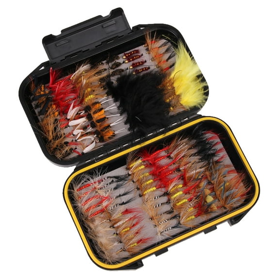 72/100/120pcs Fly Fishing Lure Set Dry Wet Flies Combo Nymph Kit Hook ...
