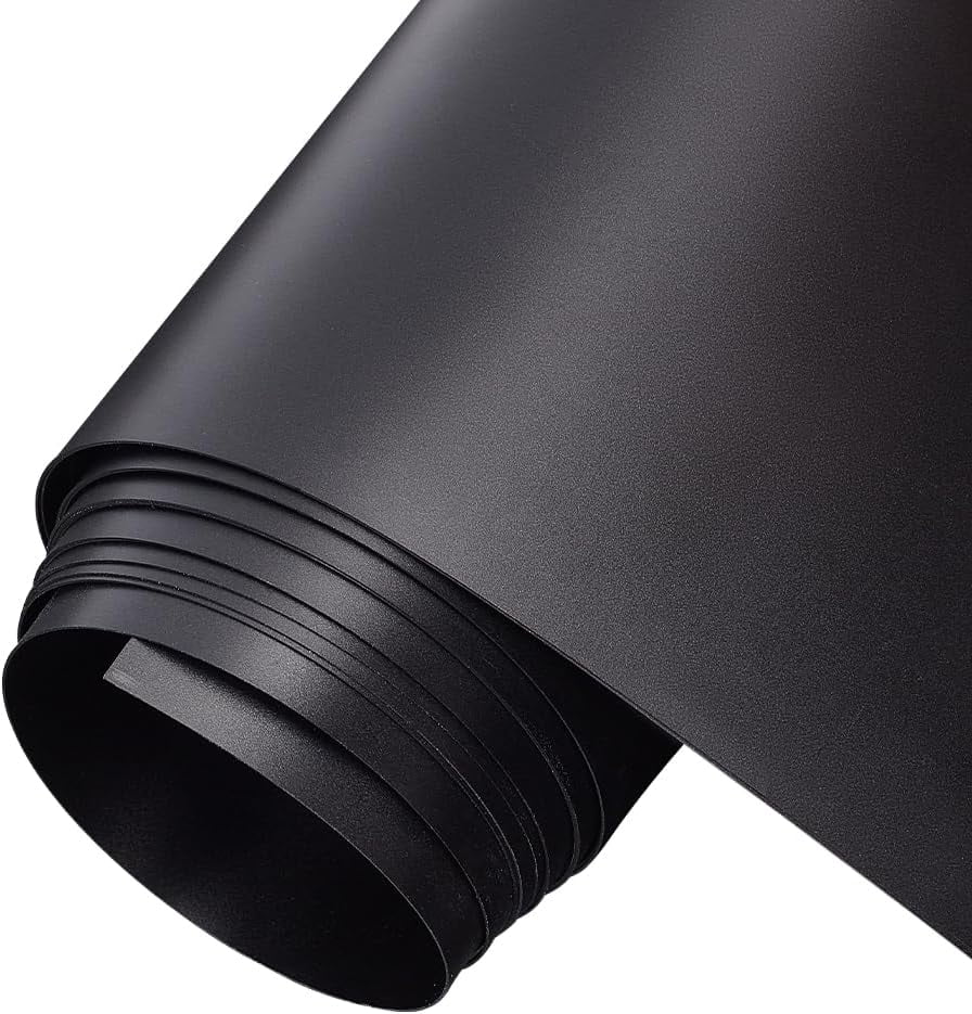 DIY 72.1x11.8 inch Black PVC Vinyl Roll Dual Matte Side Vinyl Sheeting ...