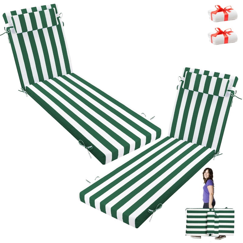 72×21×3in Outdoor Chaise Lounge Cushions, Replacement Patio Chair ...