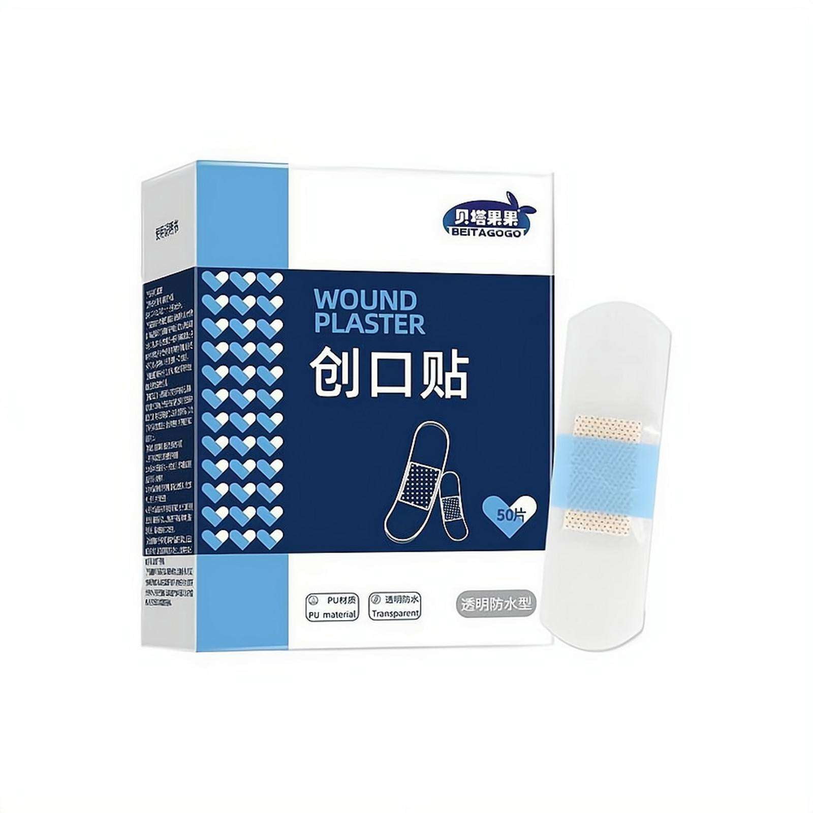 72×22mm Extra Wide Waterproof Band-Aids, Transpa-rent Invisible ...