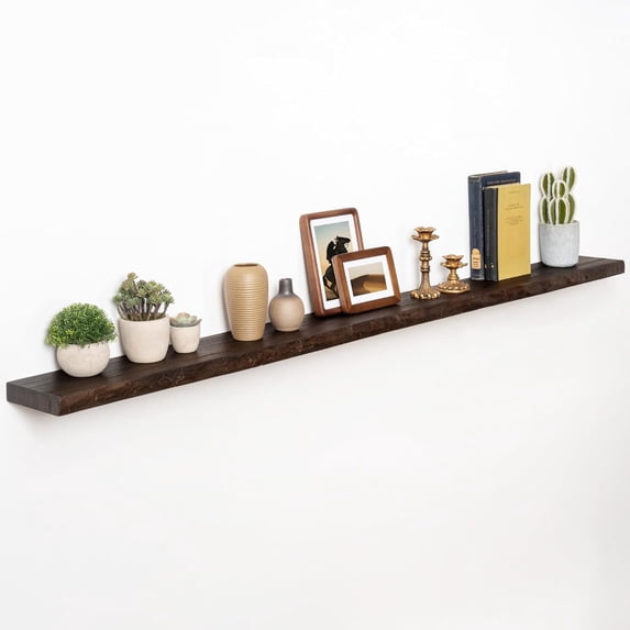 72" Floating Shelves Live Edge Elm Wood Floating Shelf for Wall Wall ...