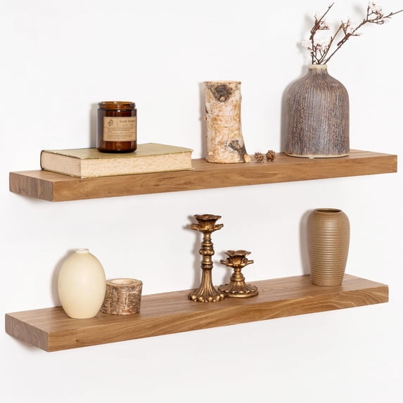 72" Floating Shelves Live Edge Elm Wood Floating Shelf for Wall Wall ...