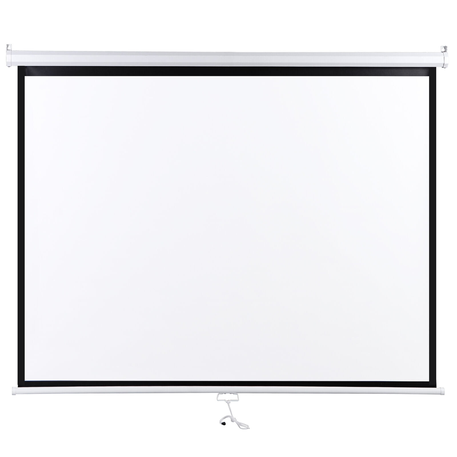72" 4:3 Manual Pull Down Projector Screen Matte W/ Slow Retract ...