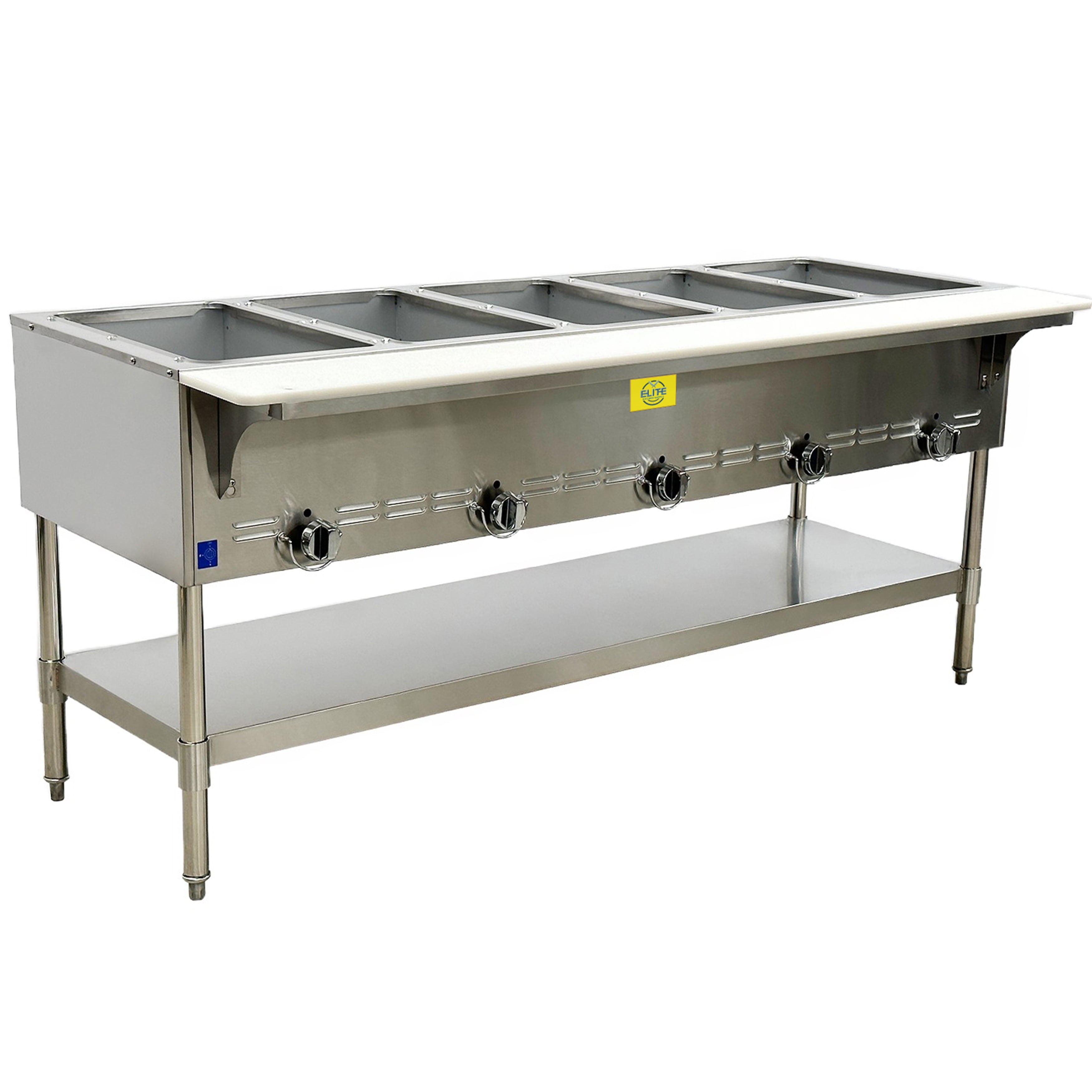 72.5 in. 5-Well Commercial Gas Steamtable Aerohot 15,500 BTU Heat Wells ...
