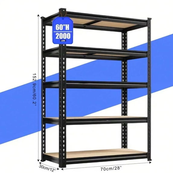 72"/60"H Garage Shelving Storage Shelves,2000LBS Capacity Heavy Duty ...