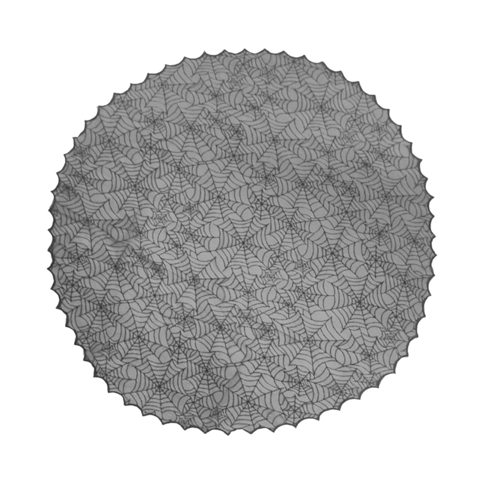 72.8 Inch Round Black Lace Spider Web Tablecloth, Gothic Sheer ...