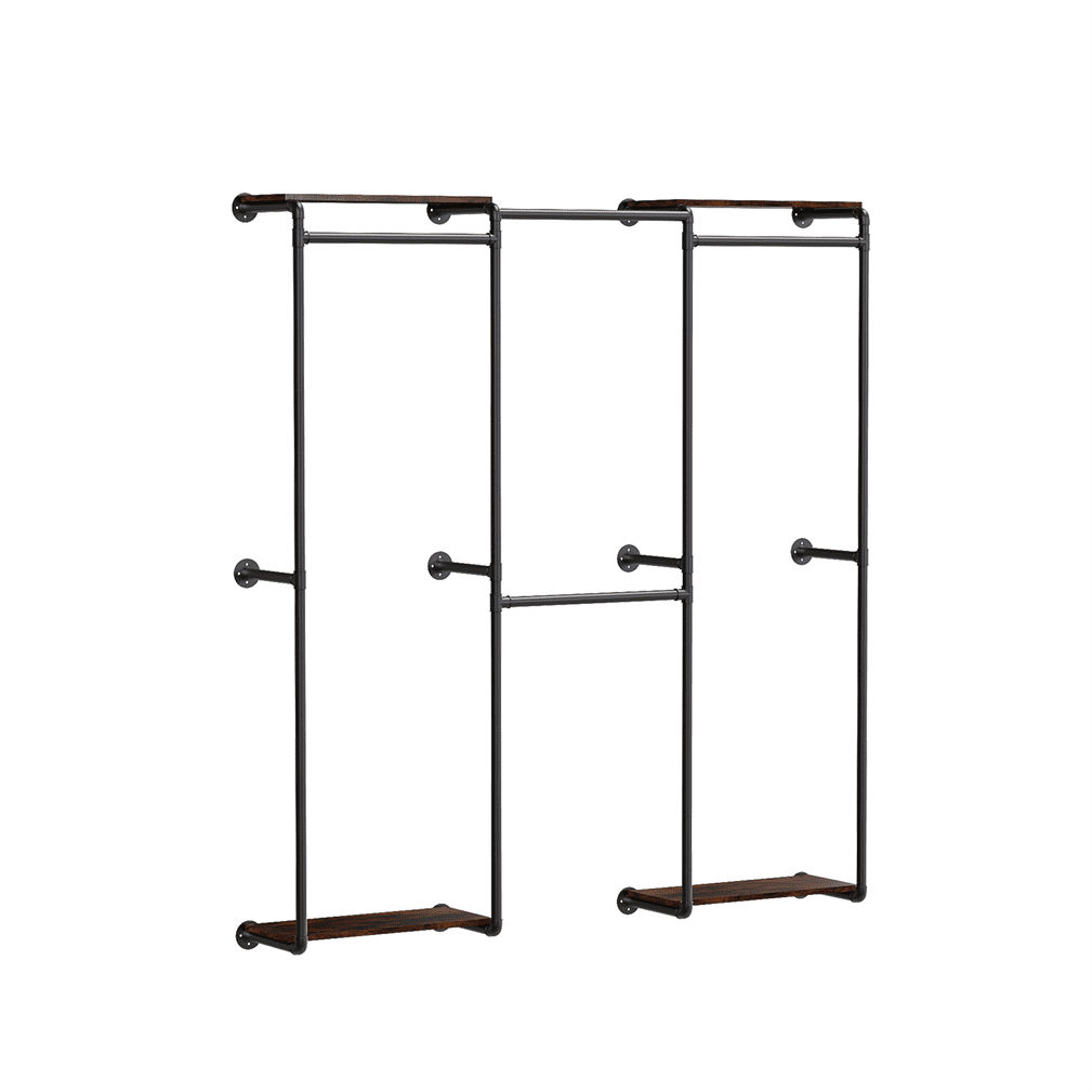 72.8" Large Industrial Pipe Rack Shelf Walk In Closet Clothes Hanging ...