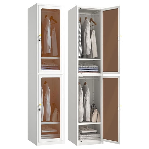 72.83" H Metal Locker 0rganizer for Employees with Lock, Amber Glass ...