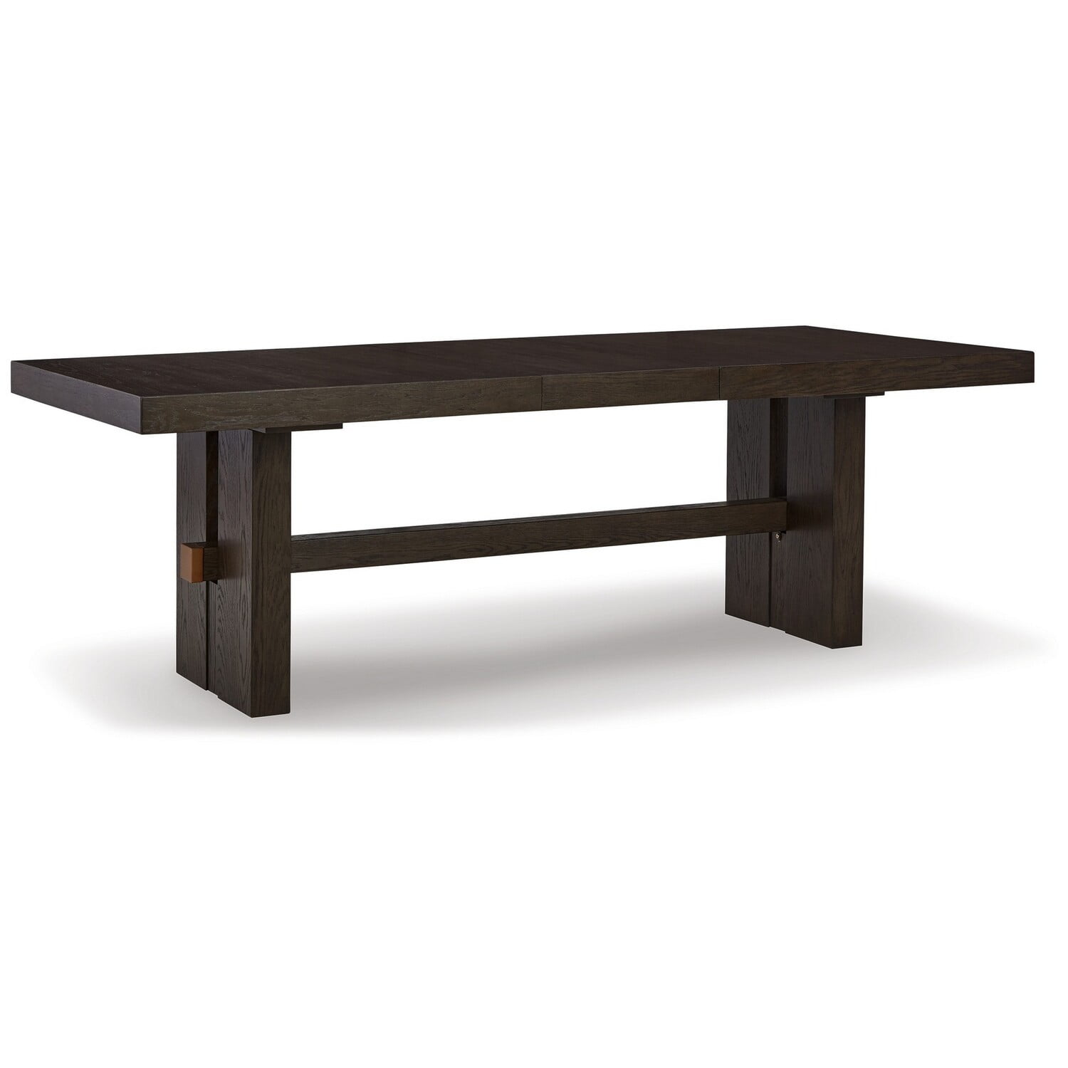 72-90 Inch Extendable Rectangular Dining Table, Pedestal Base, Brown Wood - Walmart.com