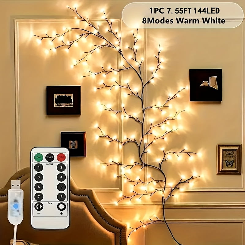 72/96/144 LED Vine Light, Bendable Branch Light, USB Power Supply ...
