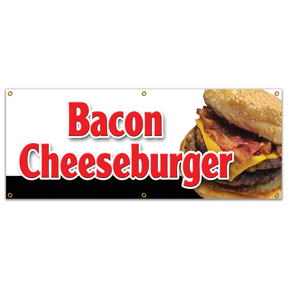 72" BACON CHEESEBURGER BANNER SIGN lunch dinner special food value ...