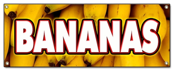 72" BANANAS BANNER SIGN tropical fruit yellow - Walmart.com
