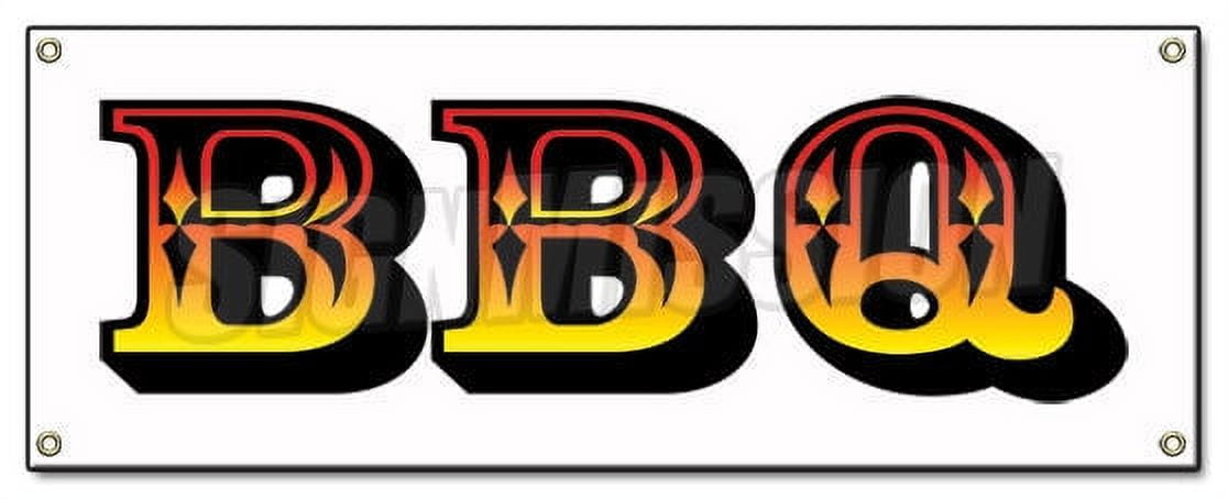 72" BBQ BANNER SIGN barbque bbq smoker signs - Walmart.com