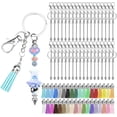 72 Beadable Keychain Bars Kit, 36 Alloy Bars, 36 Key Rings and 36 ...
