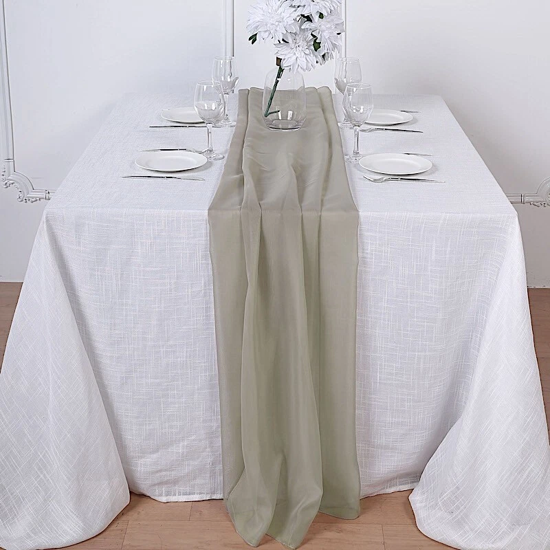 72" Beige Chiffon Extra Long Table Top Runner Wedding Party Banquet ...