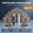 TAZTIR 2+96Blade Men’s Stainless Steel Razor Set – Ultra-Sharp Manual ...