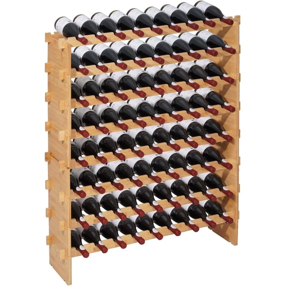 72 Bottle Stackable Modular Wine Rack, 8-Tier, Floor Freestanding Wine ...
