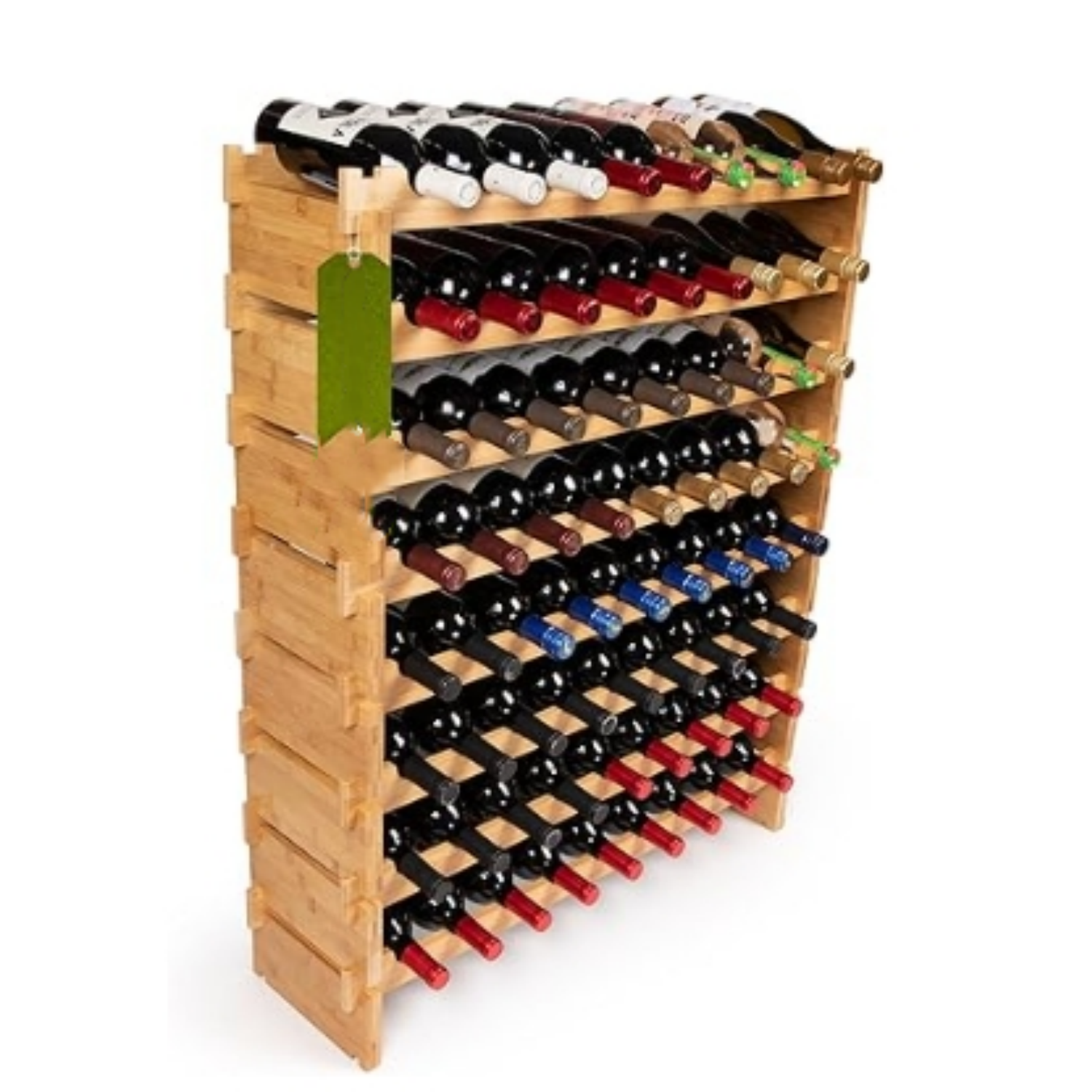 72 Bottle Stackable ular Wine Rack Wine Storage Rack Solid Bamboo Wine ...