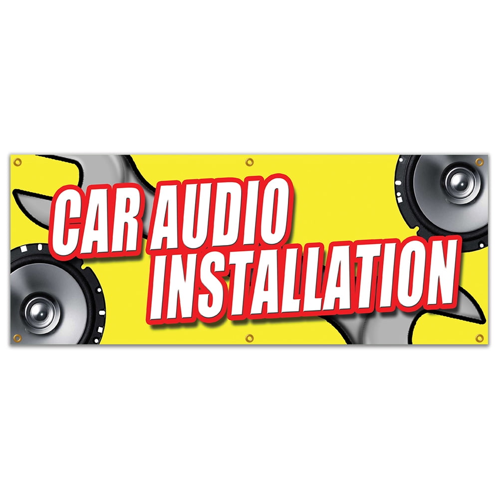 72" CAR AUDIO INSTALLATION BANNER SIGN stereo speakers repair amps auto ...