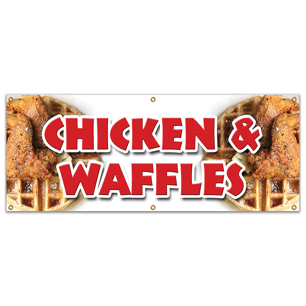 72" CHICKEN & WAFFLES BANNER SIGN fried tenders soul food collards ...