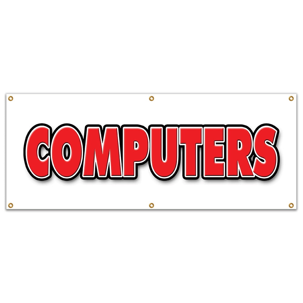 72" COMPUTERS BANNER SIGN computer repair signs tech - Walmart.com