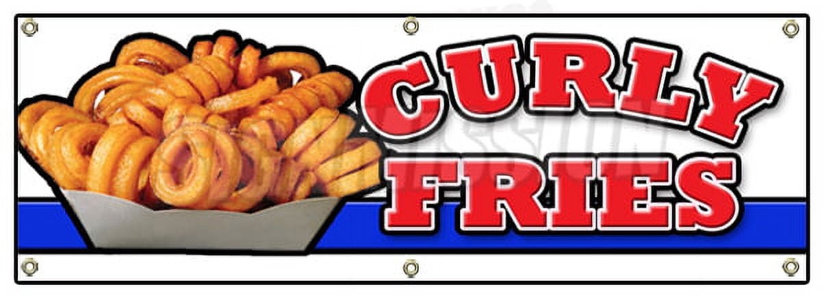72" CURLY FRIES BANNER SIGN potato fries burgers restaurant fried ...