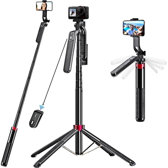 72" Cell Phone Selfie Stick Tripod,Simple Video Stabilizer,Portable ...