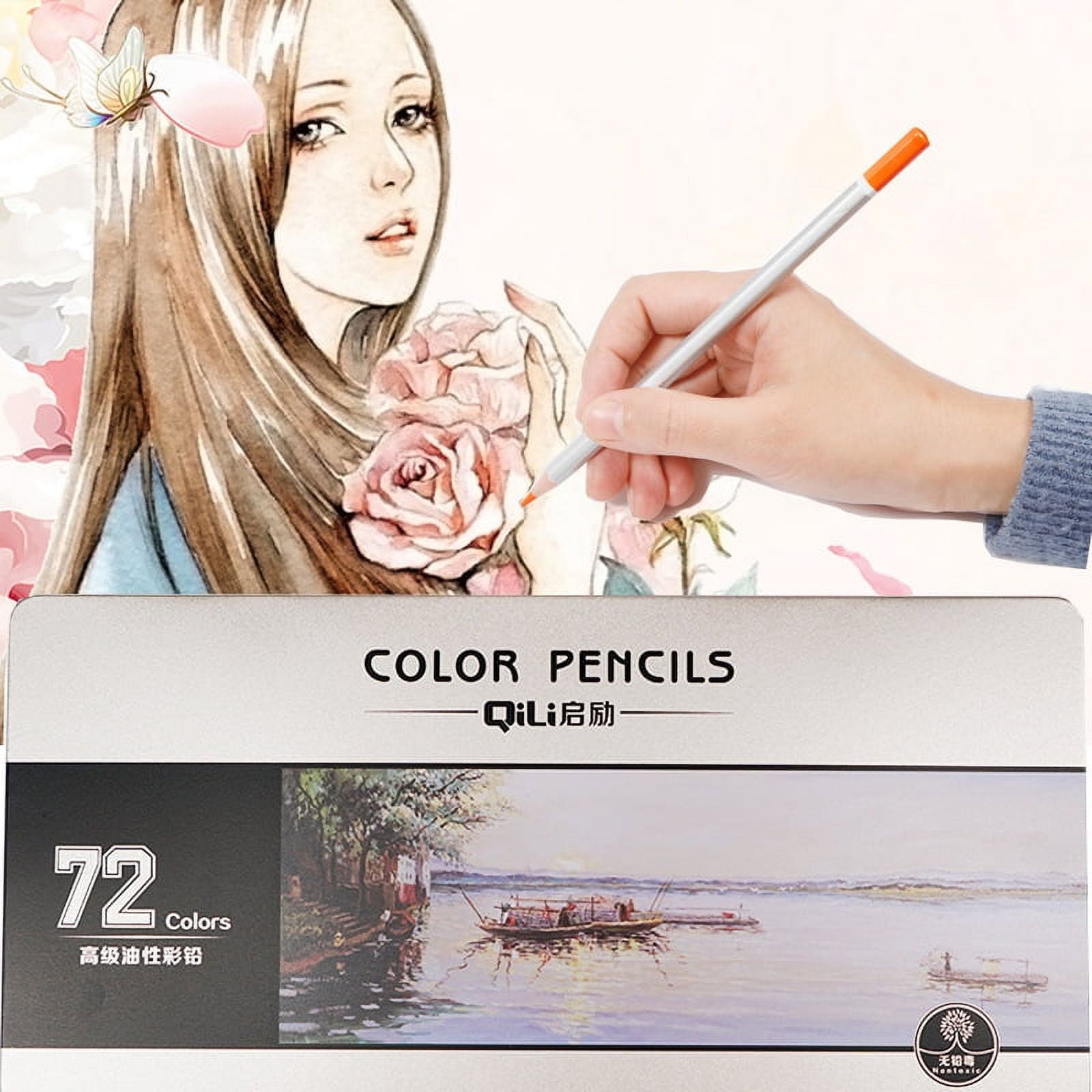 72 Color Fine Art Pencils, Assorted Colors Drawing Oil Base Non-toxic ...