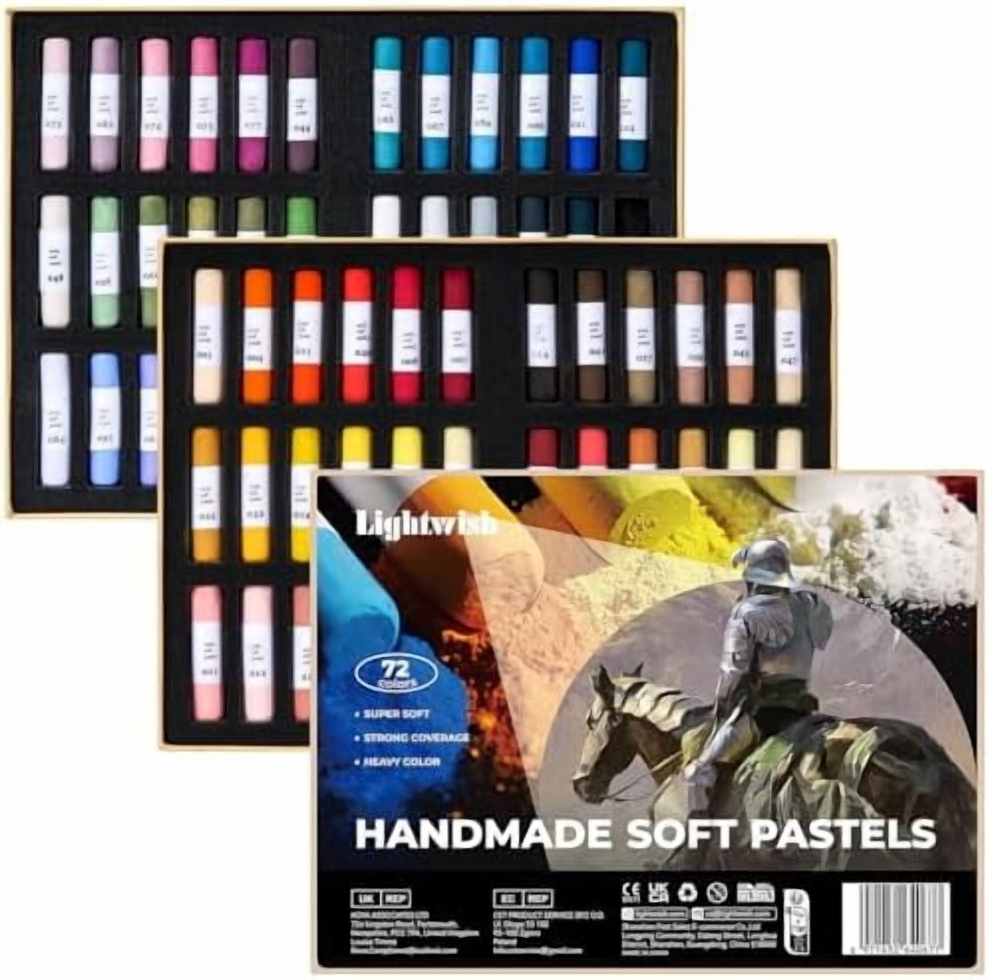 72-Color Professional Soft Pastels Set for Artists, Beginners & Adults ...
