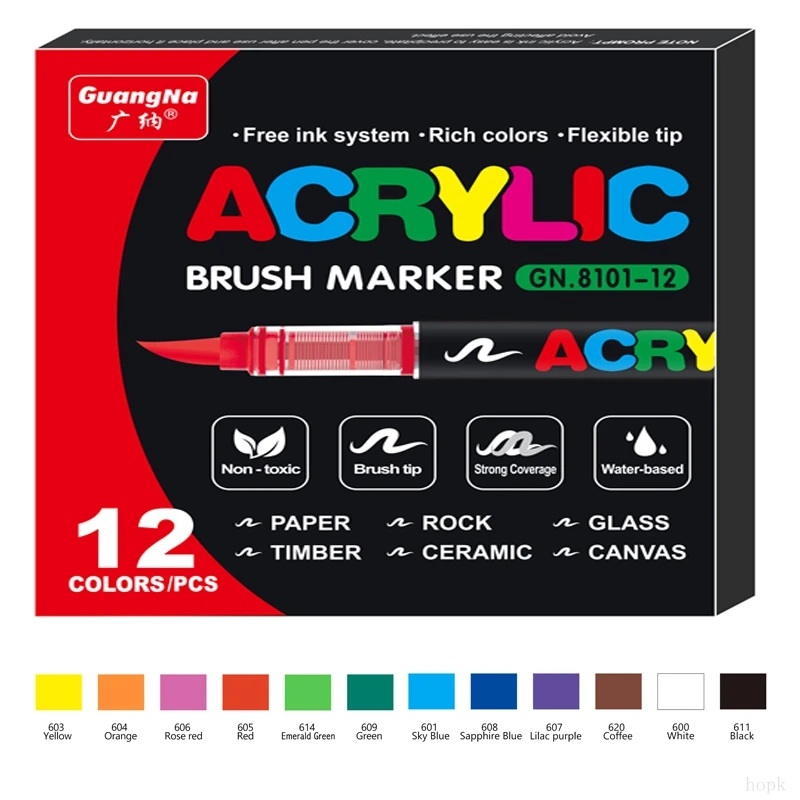 72 Colors Brush Tip Acrylic Paint Pens for Rock Painting, Stone ...