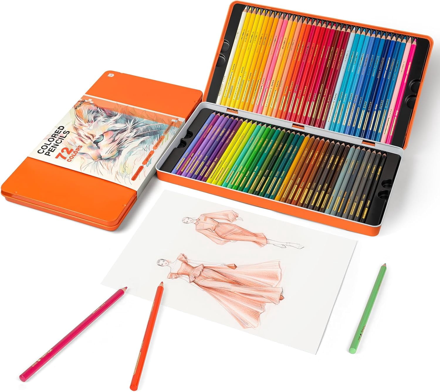72 Colors Colored Pencils Set, 3.8mm Soft Core Artist Colored Pencils ...