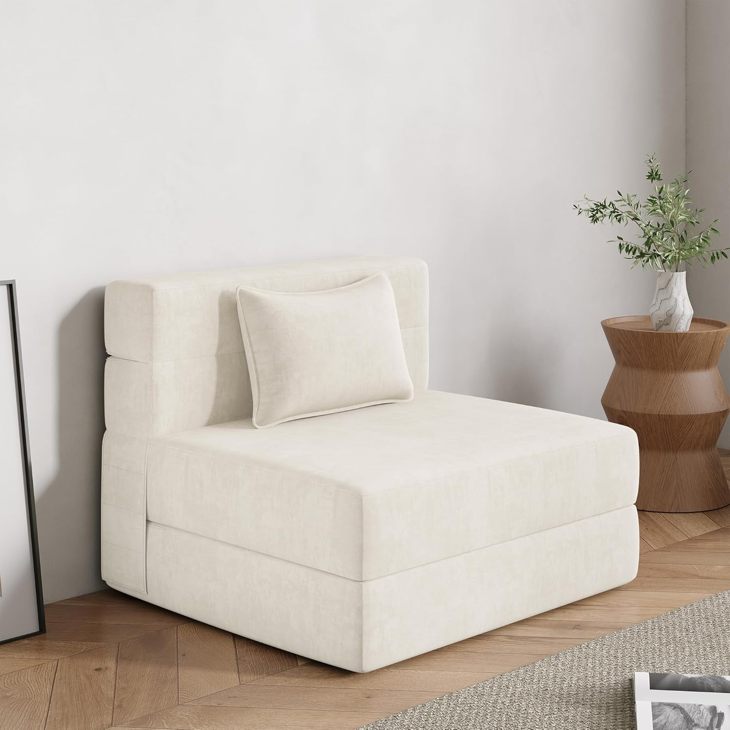 Folding Sofa Bed, Convertible Sleeper Chair Single Size with Pillow ...