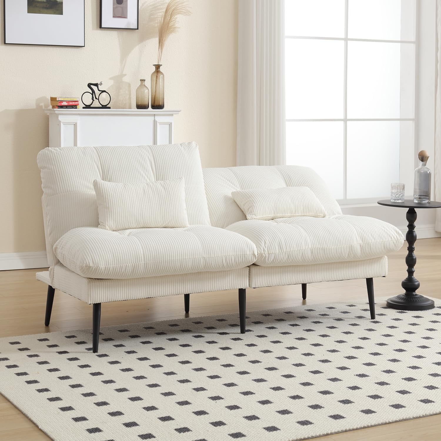 72'' Convertible Futon Couch Bed with 3 Adjustable Backrest, Comfy ...