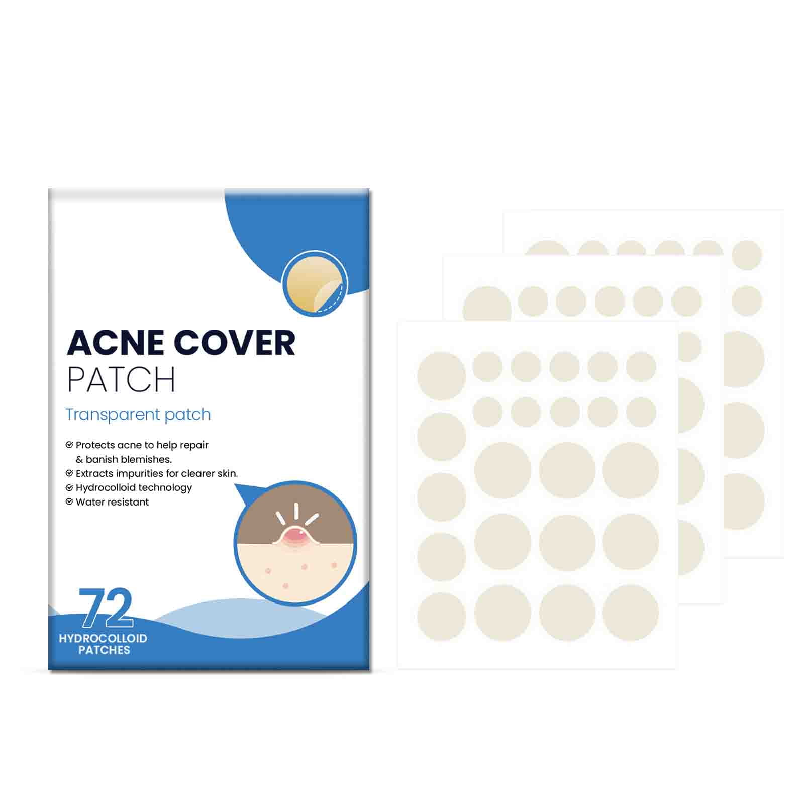 72 Counts Pimple Patches for Face, Hydrocolloid Acne Patches Zit ...