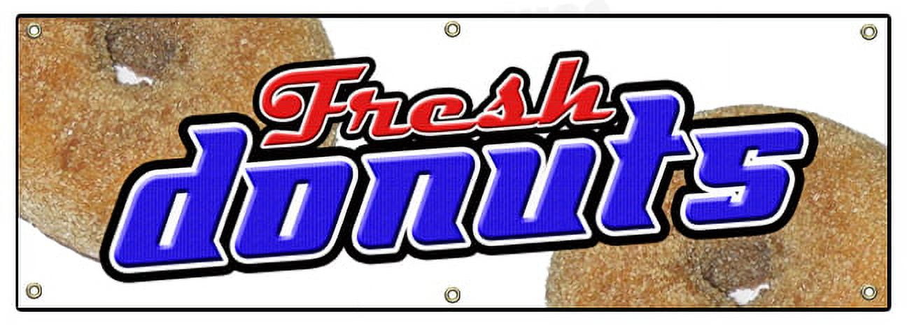 72" DONUTS BANNER SIGN hot donut doughnut shop signs - Walmart.com
