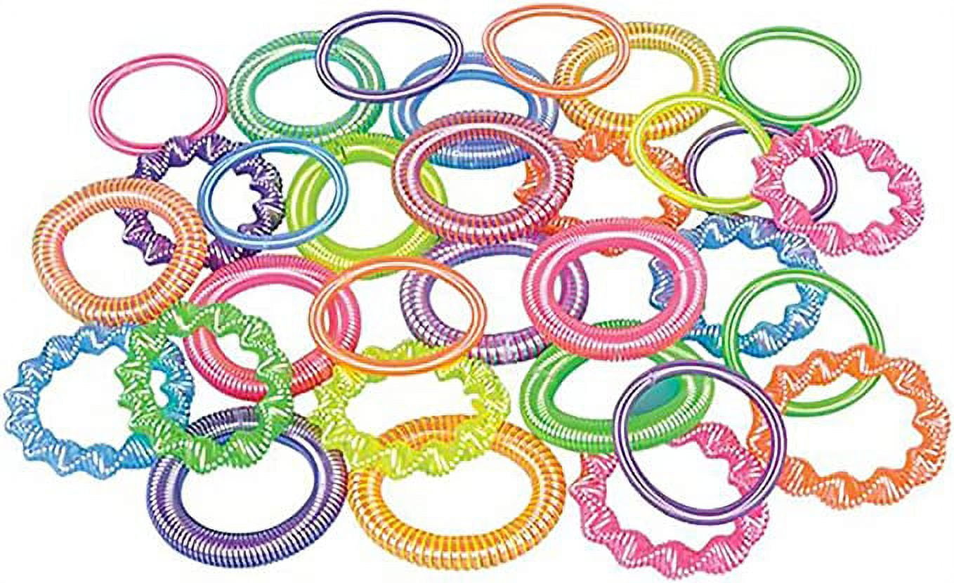 72 Different Bright Spring Coil Fidget Bracelets - Sensory Fidget Toy ...