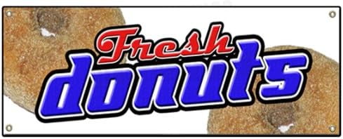 72" Donuts Banner Sign hot Donut Doughnut Shop Signs - Walmart.com