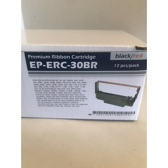 (72) EPSON ERC 30 /34/38 BLACK & RED Cash Register POS PRINTER RIBBON ...