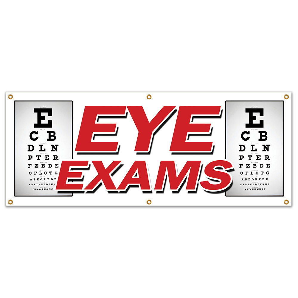 72" EYE EXAMS BANNER SIGN optometrist optician glasses prescription ...