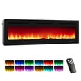 72'' Electric Fireplace, Recessed and Wall Mounted Fireplace with ...