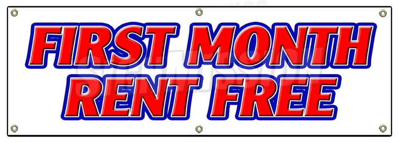 72" FIRST MONTH RENT FREE BANNER SIGN apartment promotion rent lease ...